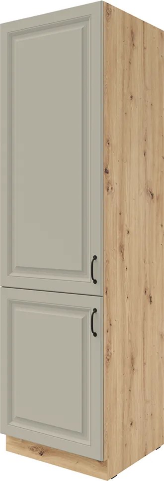 STILO ac | vysoká skříňka 60 LO-210 2F pro vestavnou lednici | 60 cm | UNI dvířka | artisan/světle šedá