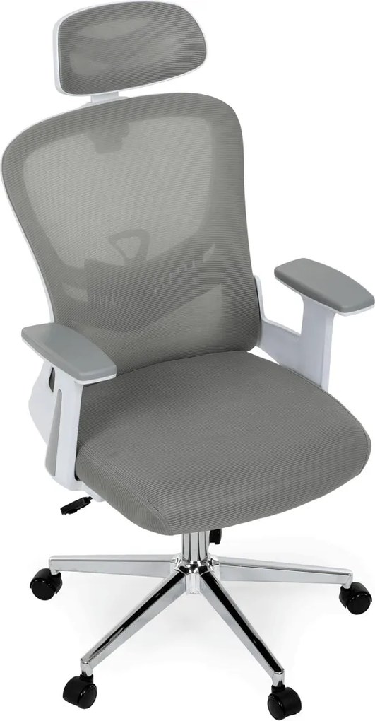 Ergonomická kancelářská židle EMILIE - šedá síťovina