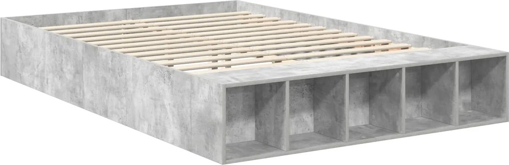 Rám postele s čelo Betonově šedá 160 x 200 cm Kompozitní dřevo 3408350