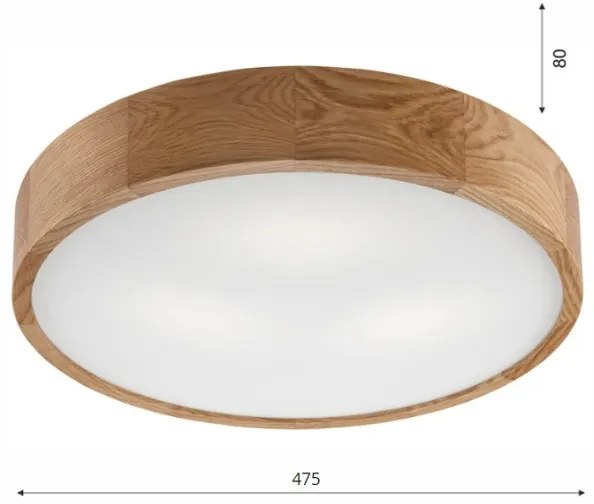 Brilagi - LED Stropní svítidlo CARVALHO 3xE27/15W/230V dub pr. 47,5 cm