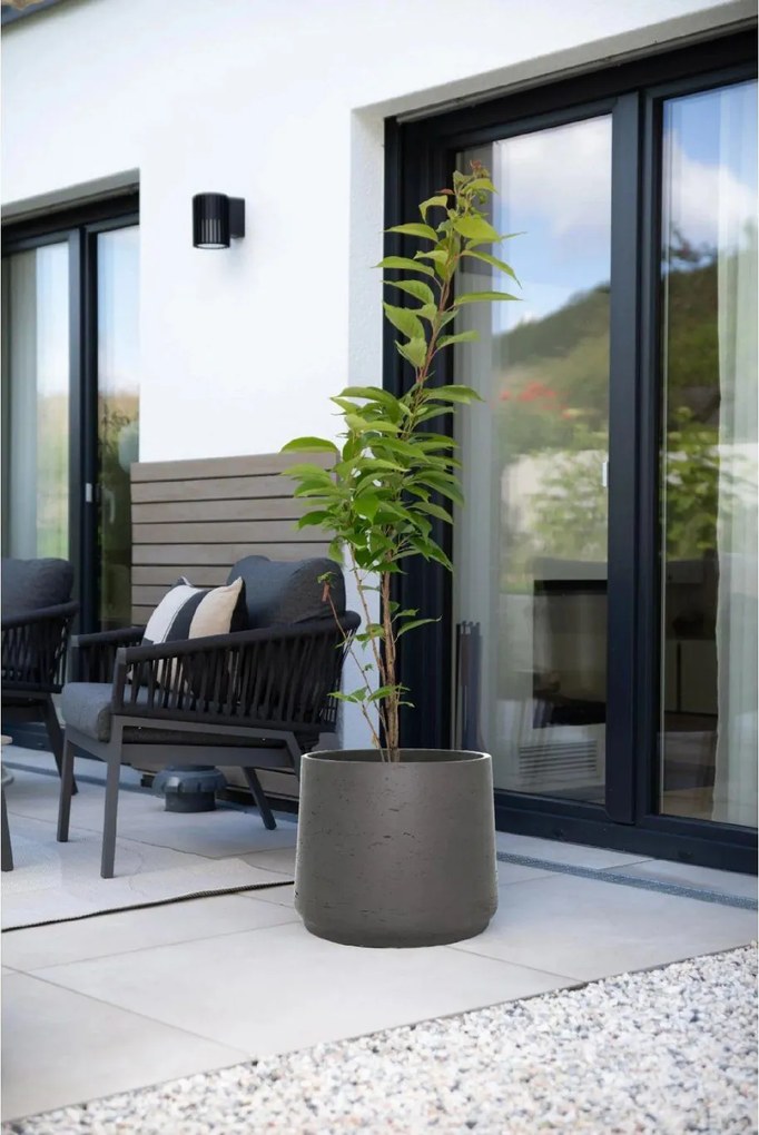 Květináč TROPICO, sklolaminát, výška 38 cm, antracit