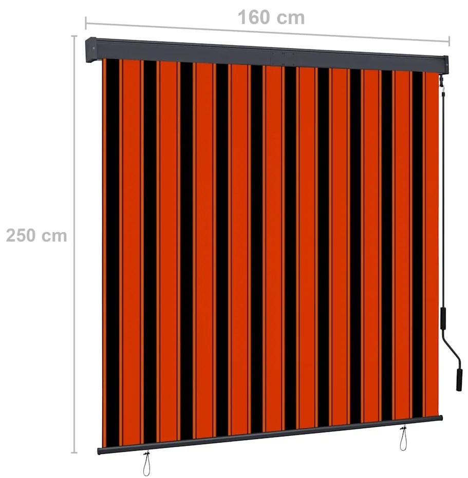 vidaXL Marketos Venkovní roleta 160 x 250 cm oranžovo-hnědá