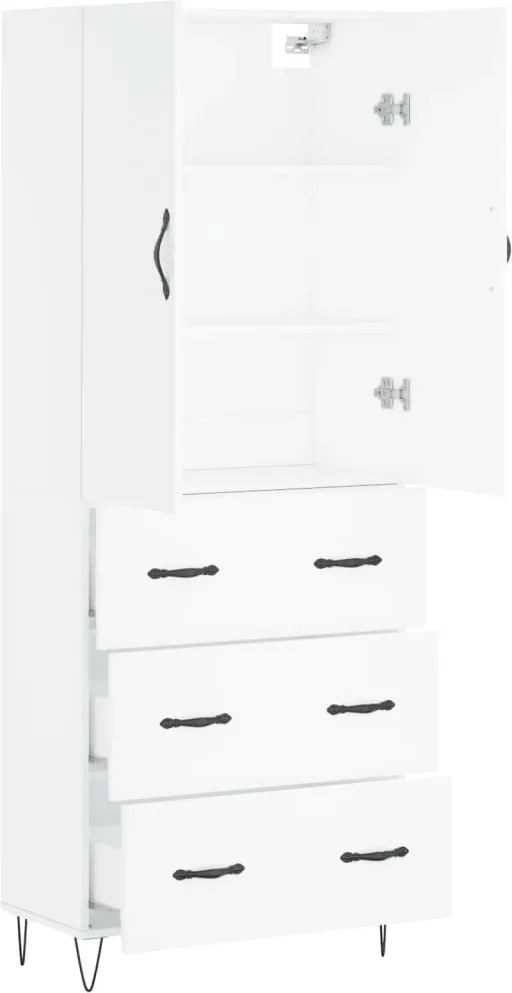 Skříň highboard bílá 69,5 x 34 x 180 cm kompozitní dřevo 3198081
