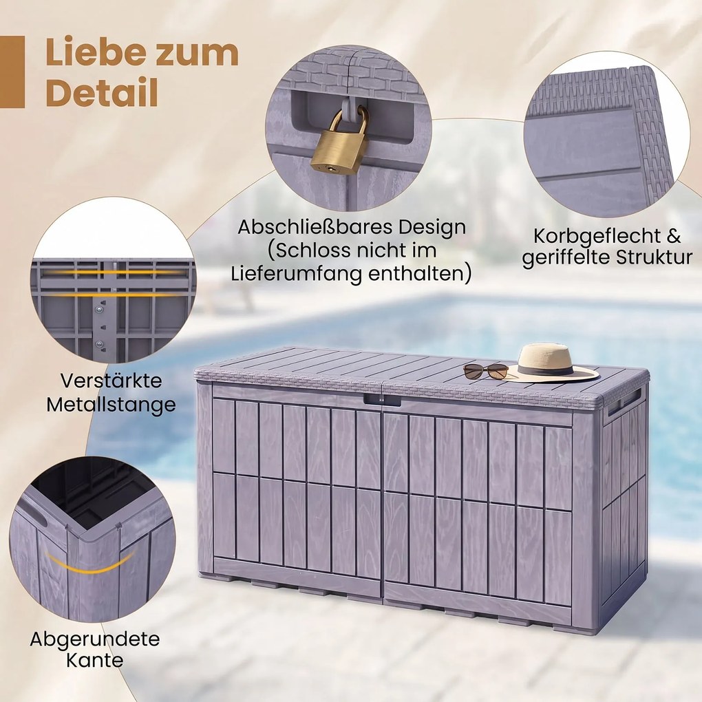 Costway Úložný box odolný proti povětrnostním vlivům 455 L venkovní úložný box