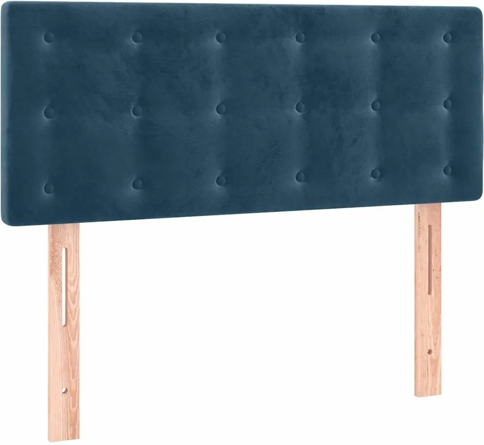 Čelo postele s LED tmavě modré 80 x 5 x 78/88 cm samet 3122080