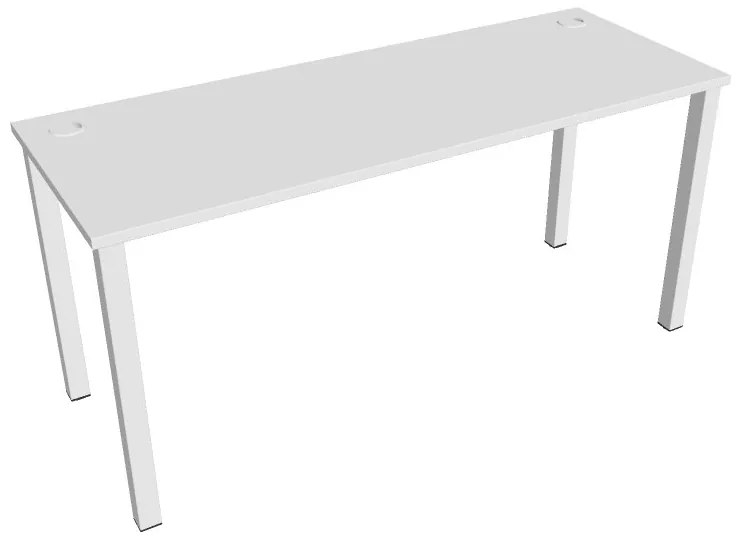 Stůl pracovní rovný 160 cm hl. 60 cm - Hobis Uni UE 1600 Dekor stolové desky: bílá, Barva nohou: bílá