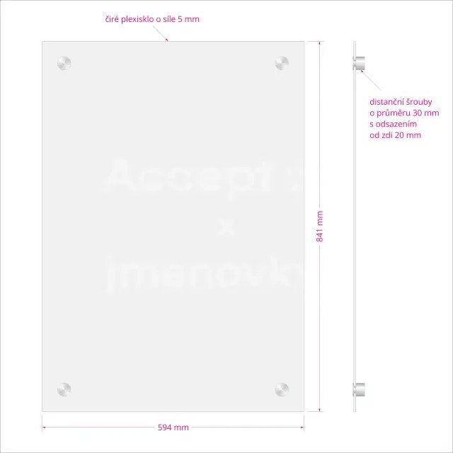 ACCEPT Hlavní orientační tabule Clear CL4 - rozměr 594 x 841 mm