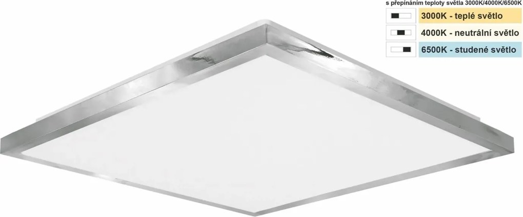 Top Light Koupelnové stropní LED svítidlo Silver HL CCT 24W IP44 2400lm 38x38cm