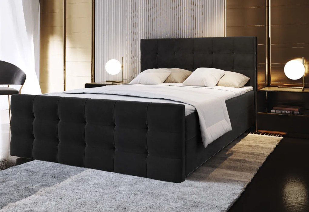 Expedo Čalouněná postel boxspring SAIMON + topper, 160x200, Cosmic 160