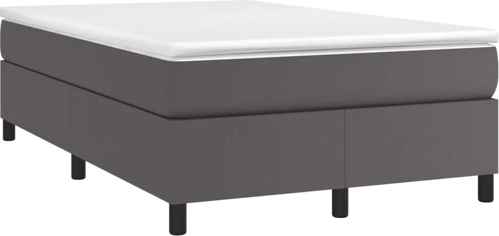 Box spring postel s matrací šedá 120x190 cm umělá kůže 3269701
