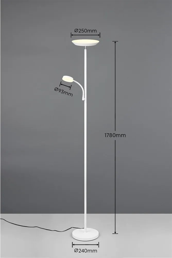 Bílá LED stojací lampa (výška 178 cm) Specter – Reality