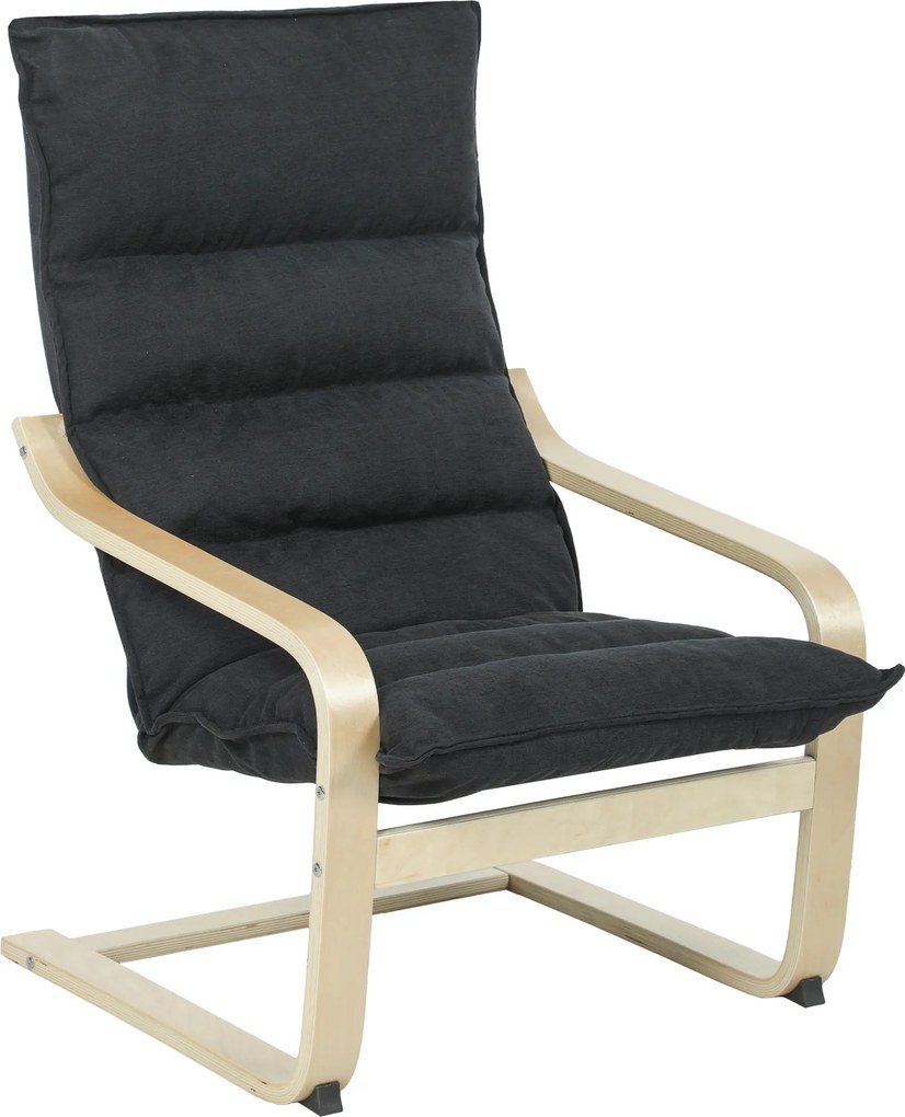 HOMCOM moderní křeslo do obývacího pokoje s vysokým polstrovaným opěradlem, dřevěnými nohami a sametovým potahem 67x83x105 cm, černá