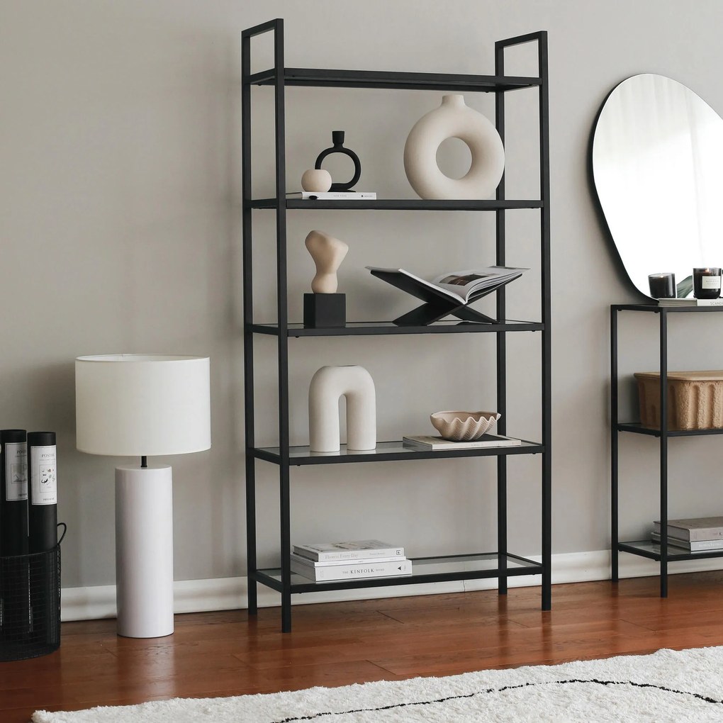 KALUNE DESIGN Kovová knihovna GLAMP černá 552NOS1303