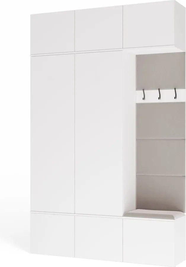 Předsíňová stěna Haga 2Sz1W 150 cm bílá