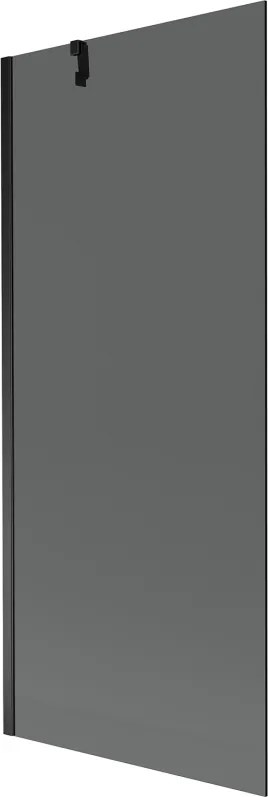 Mexen Next, vanová zástěna 1-křídlová 80 x 150 cm, fixní křídlo, 6 mm šedé sklo, černý profil, 895-080-000-00-40-70