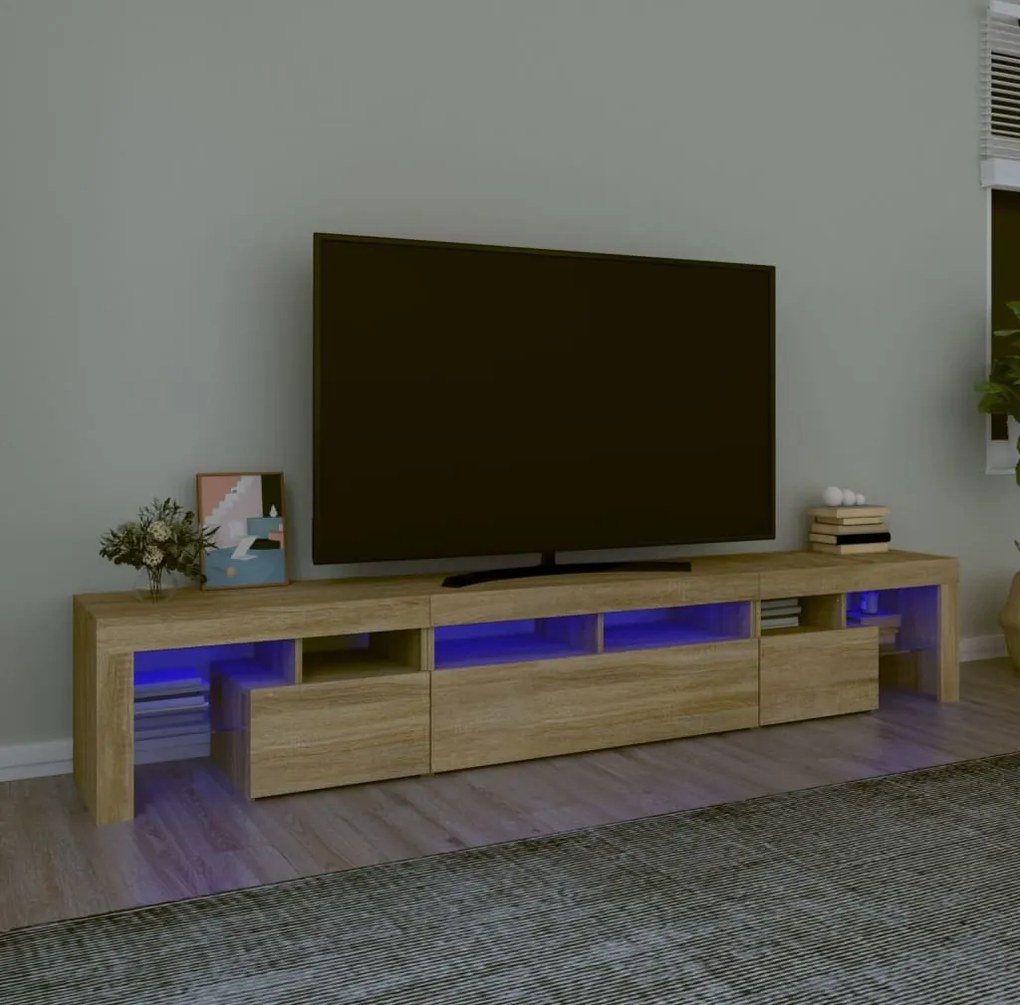 vidaXL TV skříňka s LED osvětlením 230x36,5x40 cm [3152789] Barva: Černá