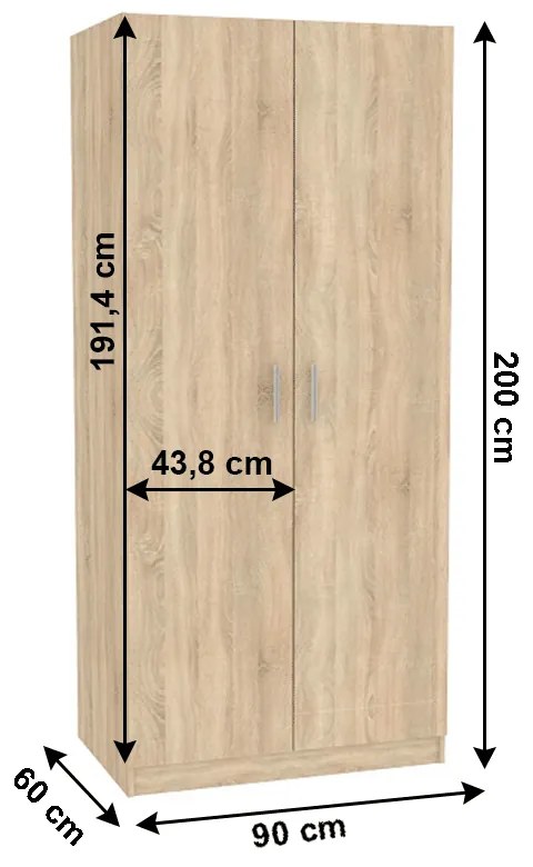 Kondela Skříň, DTD laminovaná, dub sonoma, INVITA
