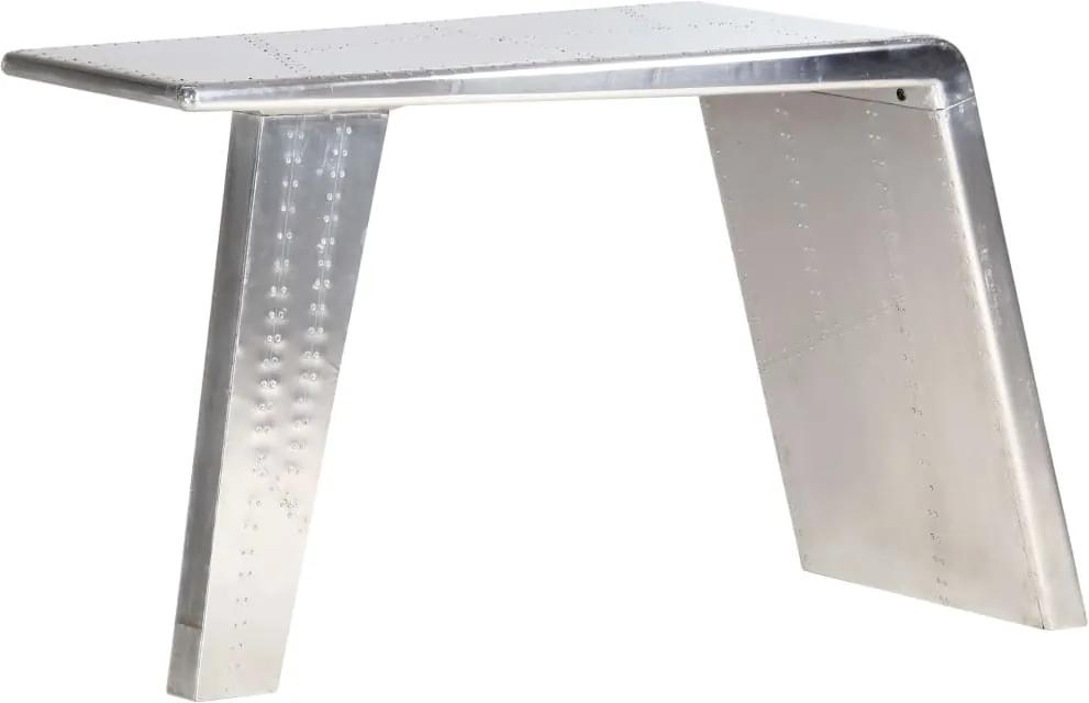 Letecký psací stůl - kov - stříbrný | 112x50x76 cm