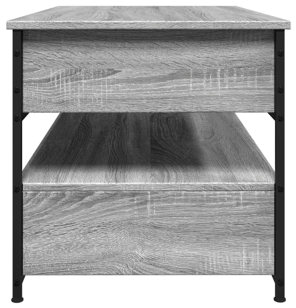 Konferenční stolek šedý sonoma 85 x 50 x 50 cm kompozit a kov - Default Title