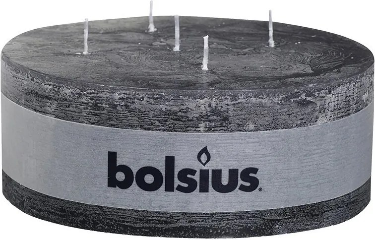 Bolsius Rustik 185x70 5 knotů/antracit