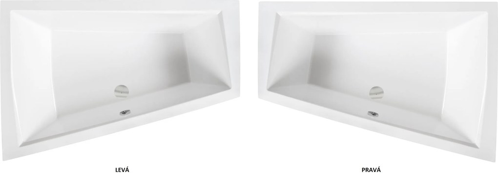 Besco Intima Duo asymetrická vana 180 x 125 cm levá bílá VANINTID18L