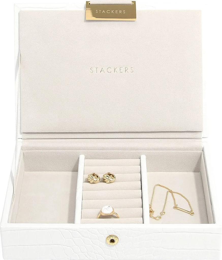 Krabička na šperky Stackers Croc s poklicí mini bílá