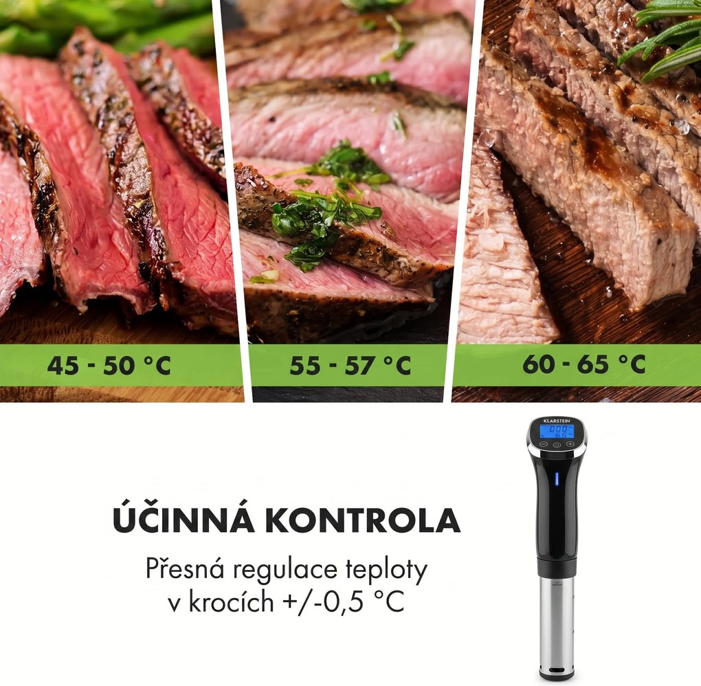 Klarstein Quickstick, sous vide vařič, 20 l, termostat, cirkulační čerpadlo, nerezová ocel