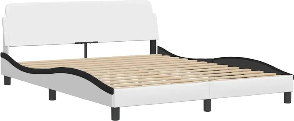 Postel s matrací Dover bílá a černá 160 x 200 cm umělá kůže 3208443