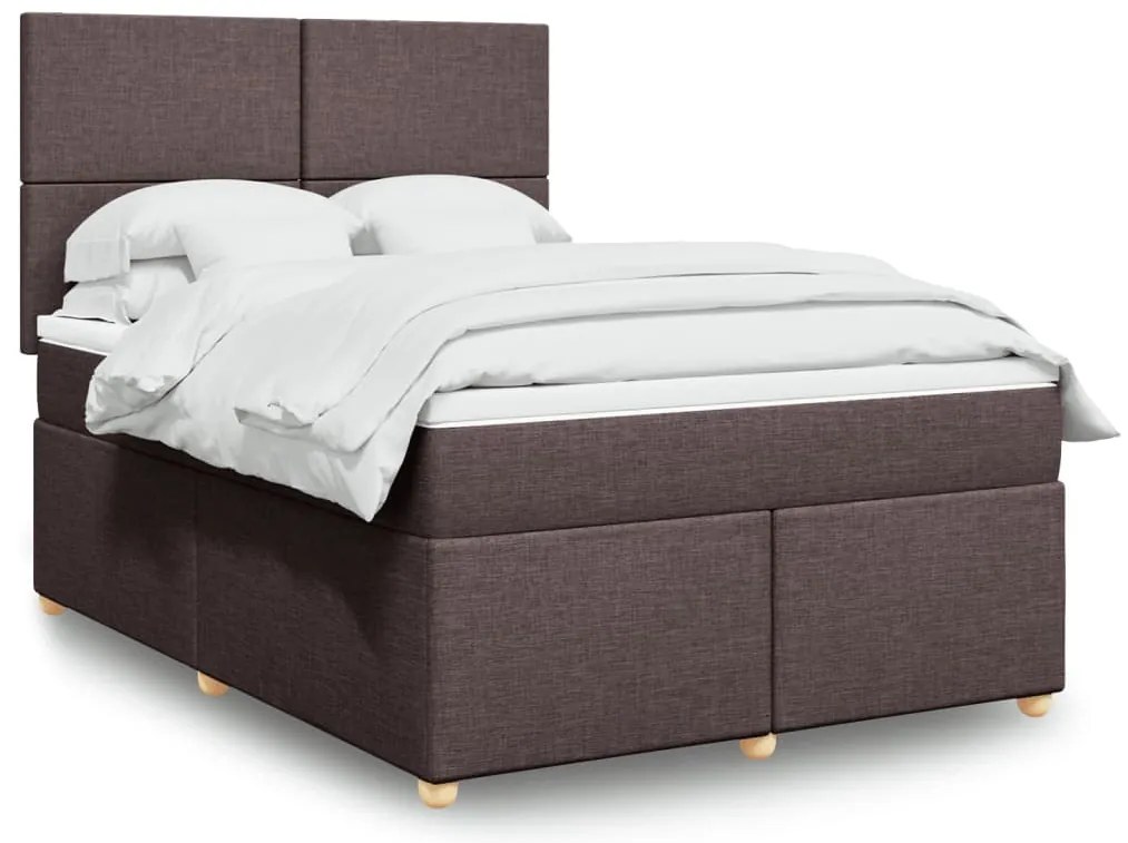 Box spring postel s matrací tmavě hnědá 140x190 cm textil 3293571