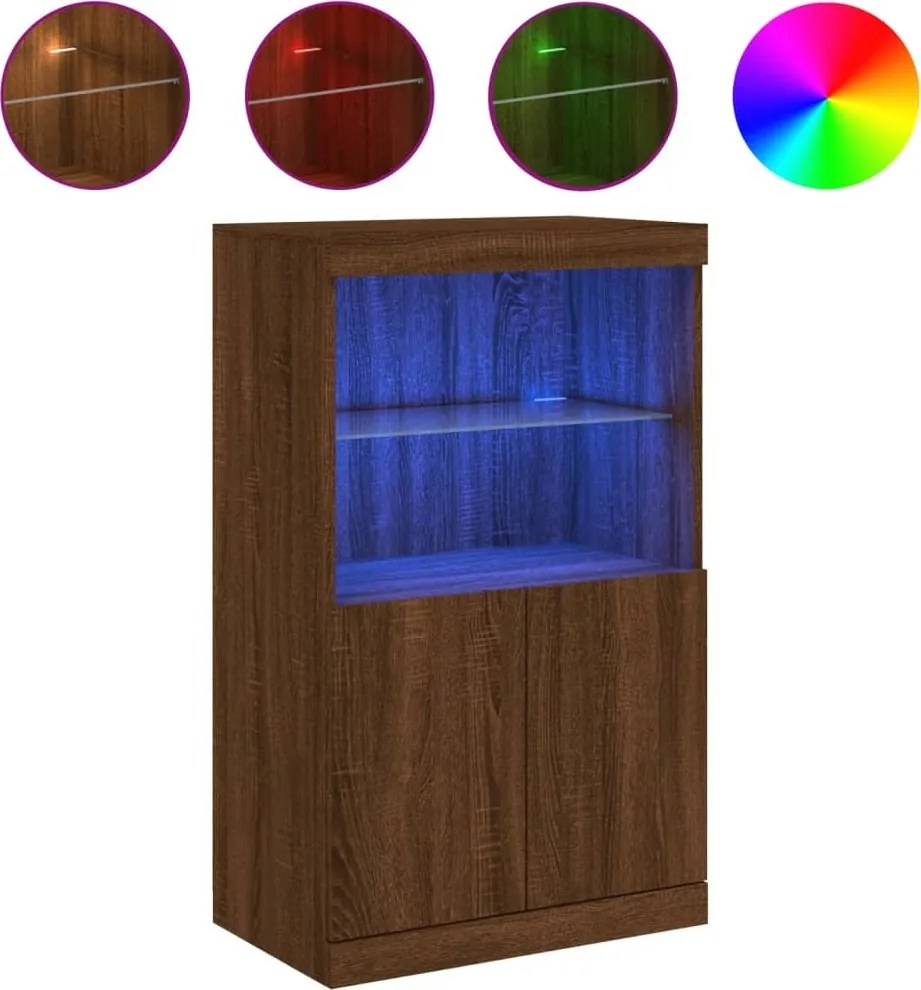 vidaXL Příborník s LED osvětlením 60,5 x 37 x 100 cm [836668] Barva: šedá sonoma