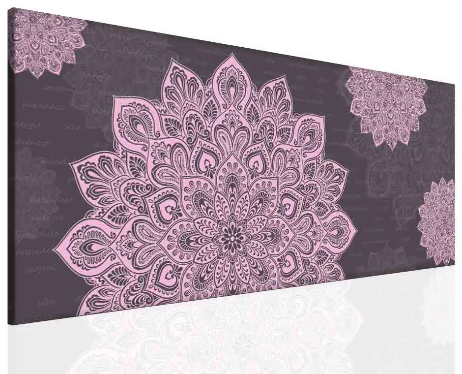 Jednodílný obraz mandala růžová Velikost (šířka x výška): 150x60 cm