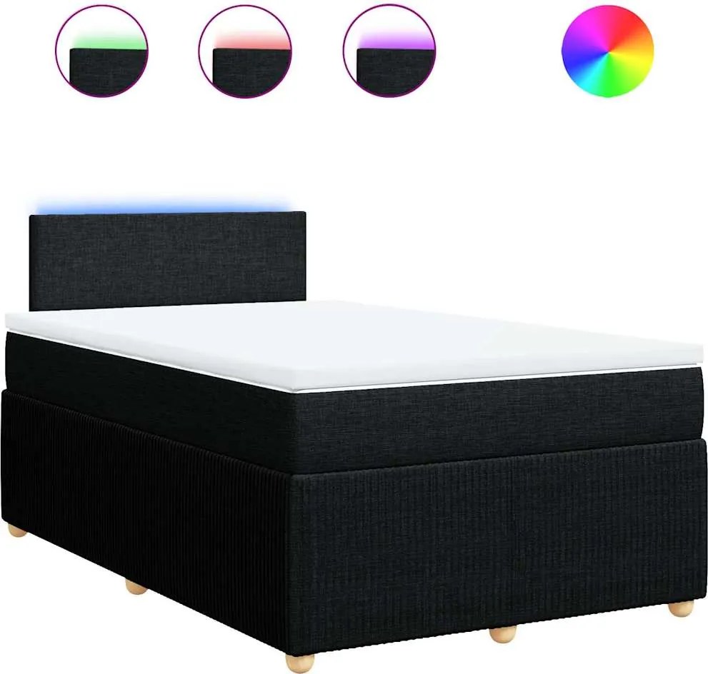 Box spring postel s matrací černá 120x200 cm textil 3289718