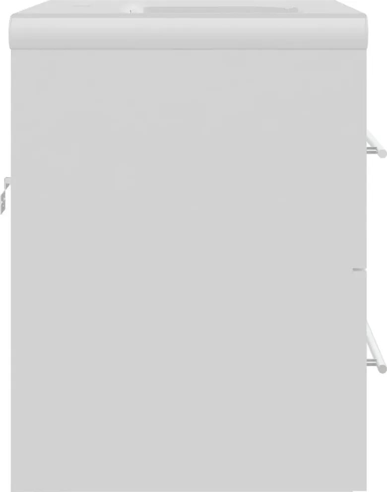 vidaXL Skříňka se zápustným umyvadlem dřevotříska [3099041] Barva: Bílá