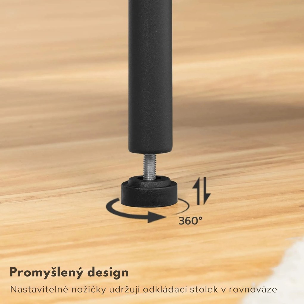 Odkládací stolek Houseland Lela s nabíjecí stanicí a USB hnědý/černý