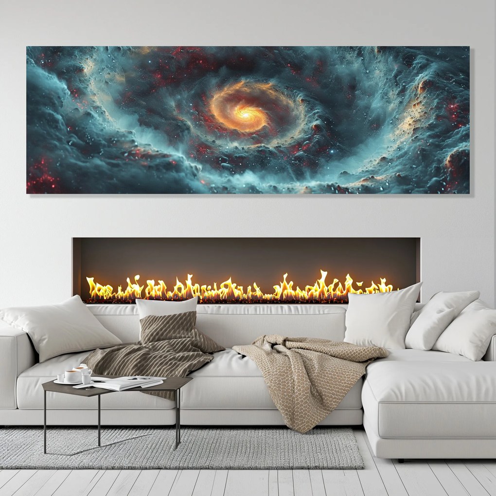 Obraz na plátně - Galaxie Erderit FeelHappy.cz Velikost obrazu: 150 x 50 cm