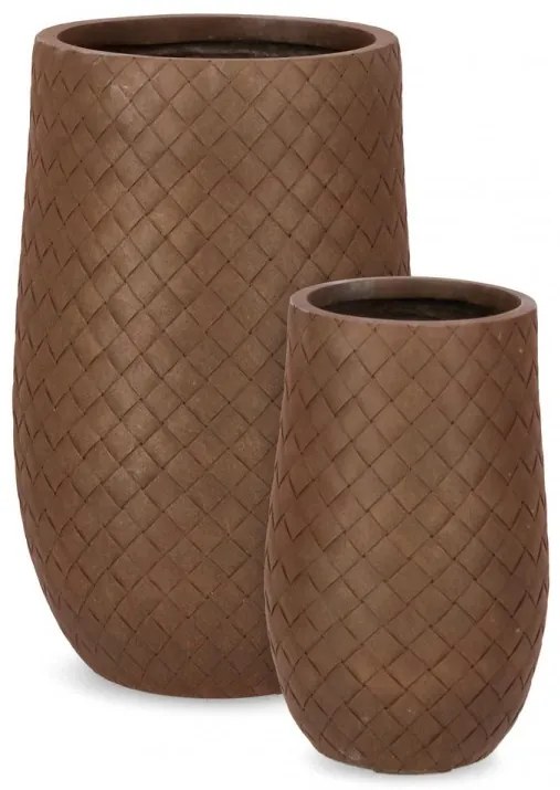 BIZZOTTO Set 2 květináčů RHOMBUS hnědý