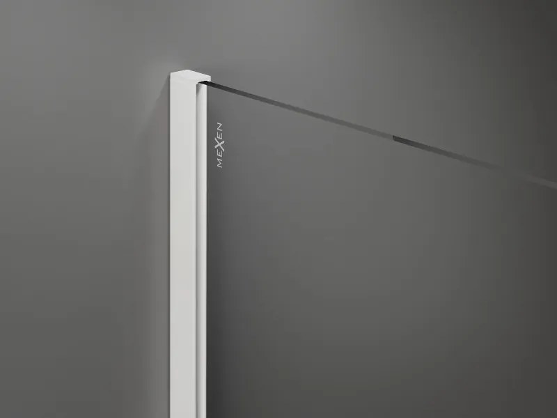 Mexen Kioto sprchová stěna Walk-in 145 x 200 cm, transparentní 8 mm, bílá - 800-145-101-20-00