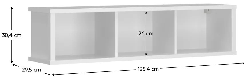 Kondela Visací regál 125, bílá, ERODIN