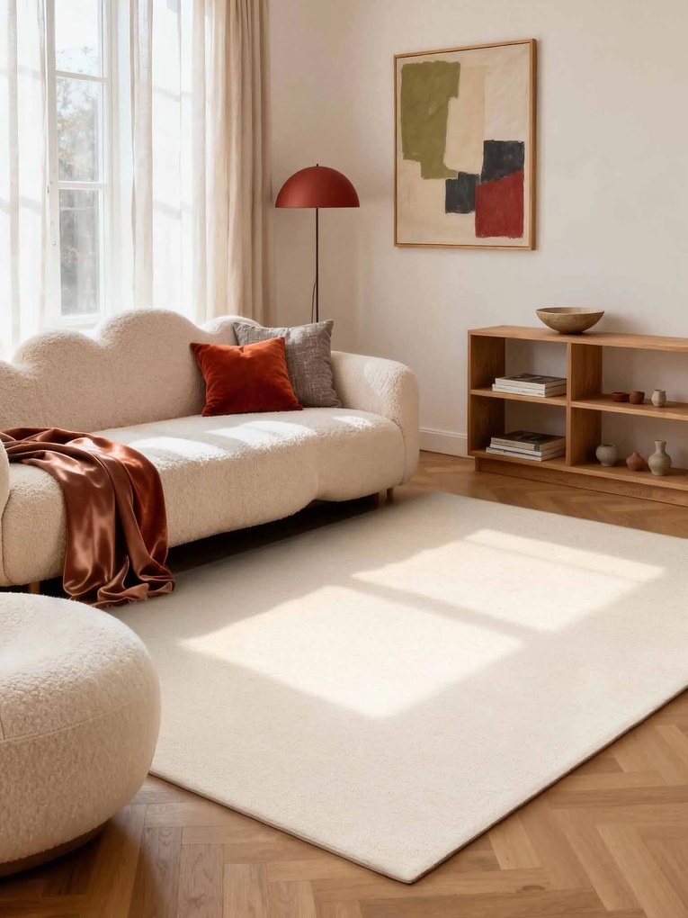 ELLE Decoration, Kusový koberec Puristic Knots 106318 Natural White z kolekce Elle, 160x230, bílá, ložnice