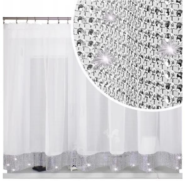 F.Tvoje  Hotová voálová záclona s imitovanými zirkony Californie různé rozměry bílá Rozměr: 300x150cm