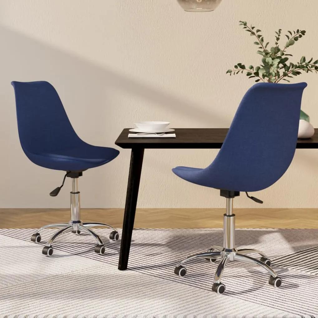 Otočné jídelní židle 2 ks modré textil,  338343
