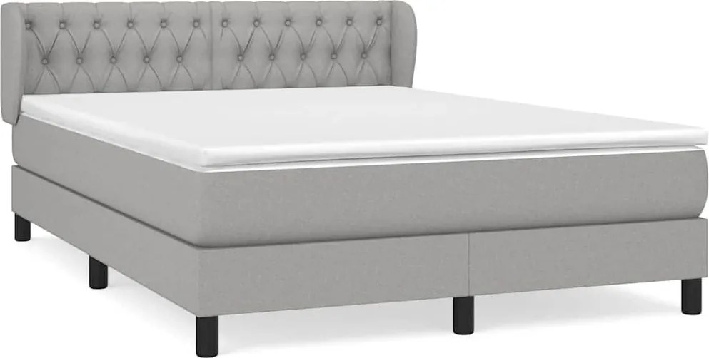 Box spring postel s matrací světle šedá 140 x 190 cm textil 3126477