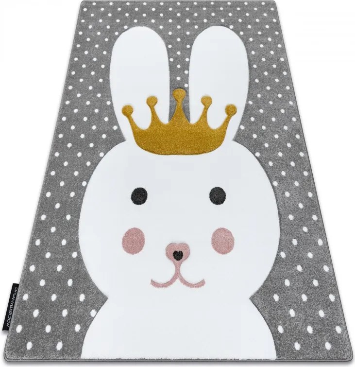 Detský kusový koberec Petit Bunny grey, 180x270, šedá, detská izba, Dywany Łuszczów
