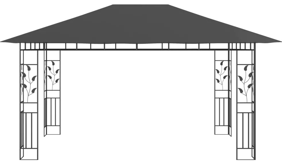 vidaXL Marketos Altán s moskytiérou 4 x 3 x 2,73 m antracitový 180 g/m²