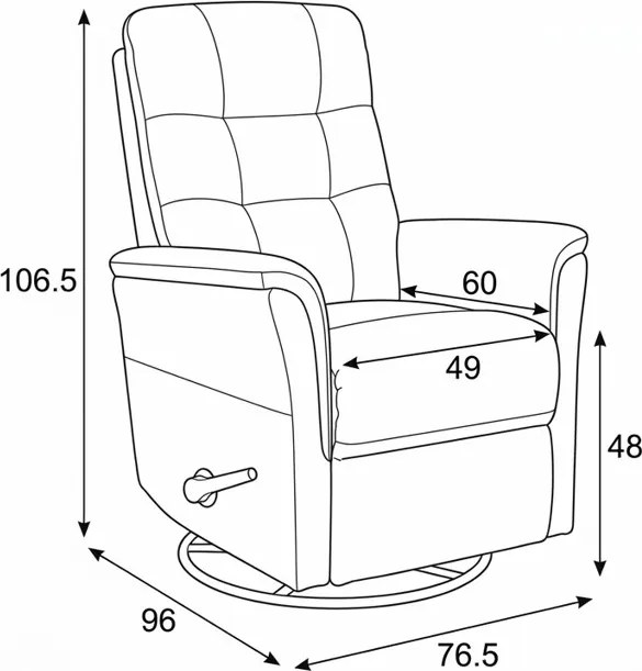 Autronic Polohovací křeslo s manuálním ovládáním TV-H9327 Barva potahu: Béžová