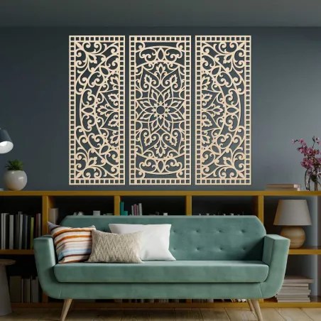 Nástěnná dekorace třídílný panel mandala | SENTOP PR0514-A