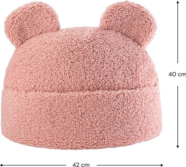 Růžový dětský pohovkový polštář z textilie bouclé Teddy Pouch – Wigiwama