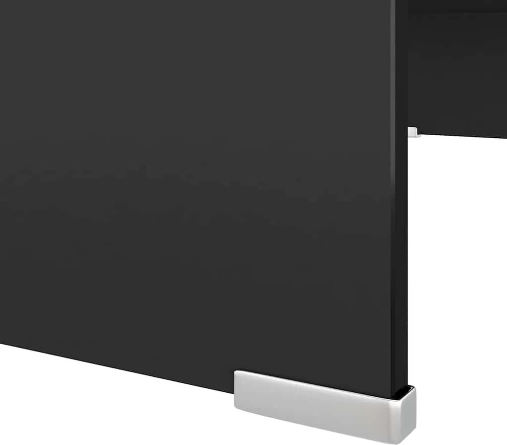 TV stolek / podstavec na monitor černé sklo 70x30x13 cm 244136
