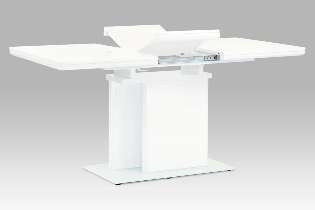 Artium jídelní stůl, HT-655 WT rozkládací, 120+40x80 cm, vysoký lesk bílý