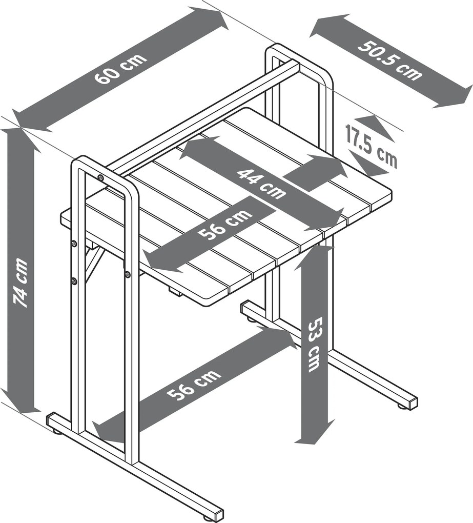 Tchibo - Stolek ve tvaru C s velkou deskou - barva: černá